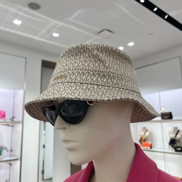 Michael Kors | Accessories | Michael Kors Mk Block Logo Bucket Hat Bone ...